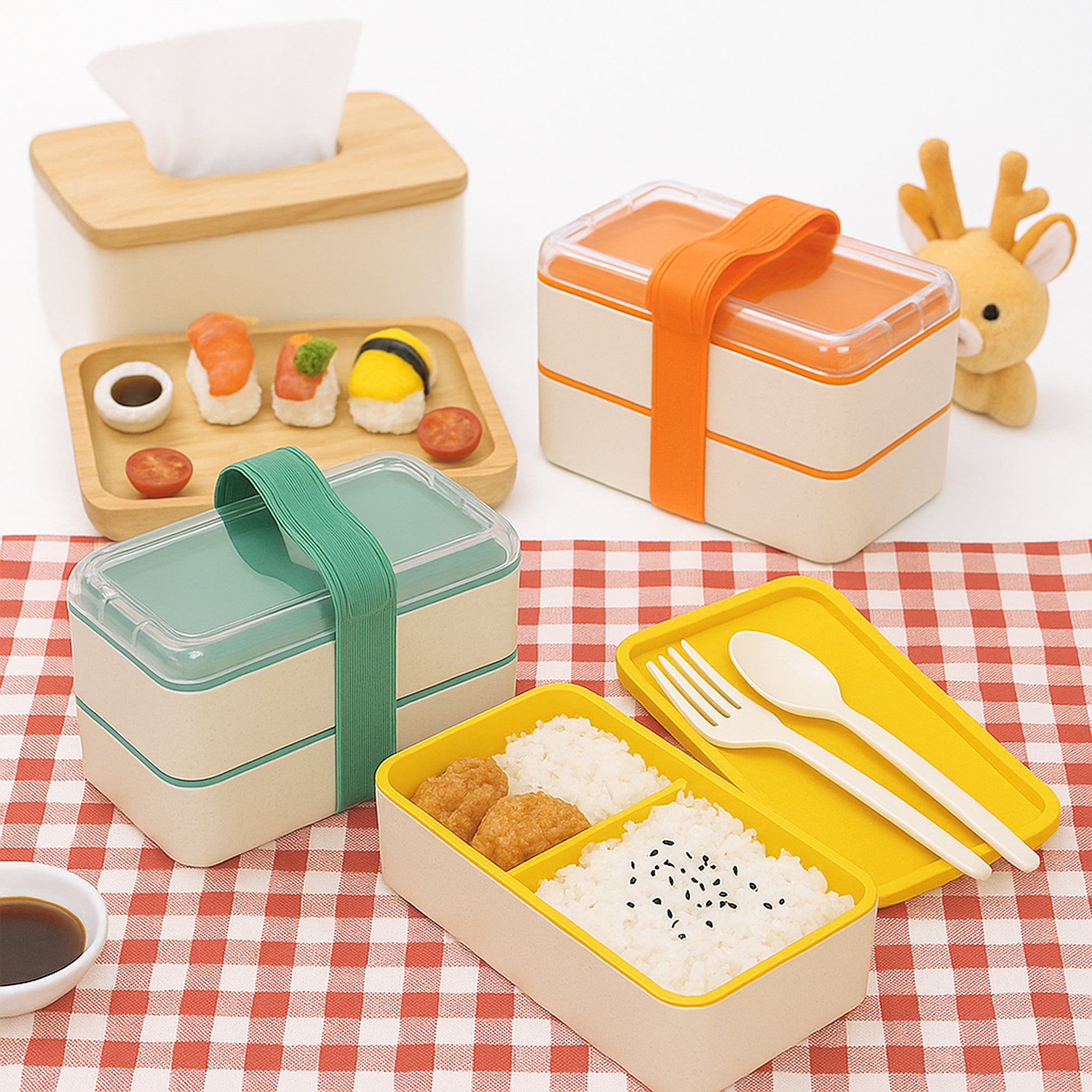 Pop Of Vibrancy 2-Compartment Lunch Box With Cutlery (Leak-Proof ...