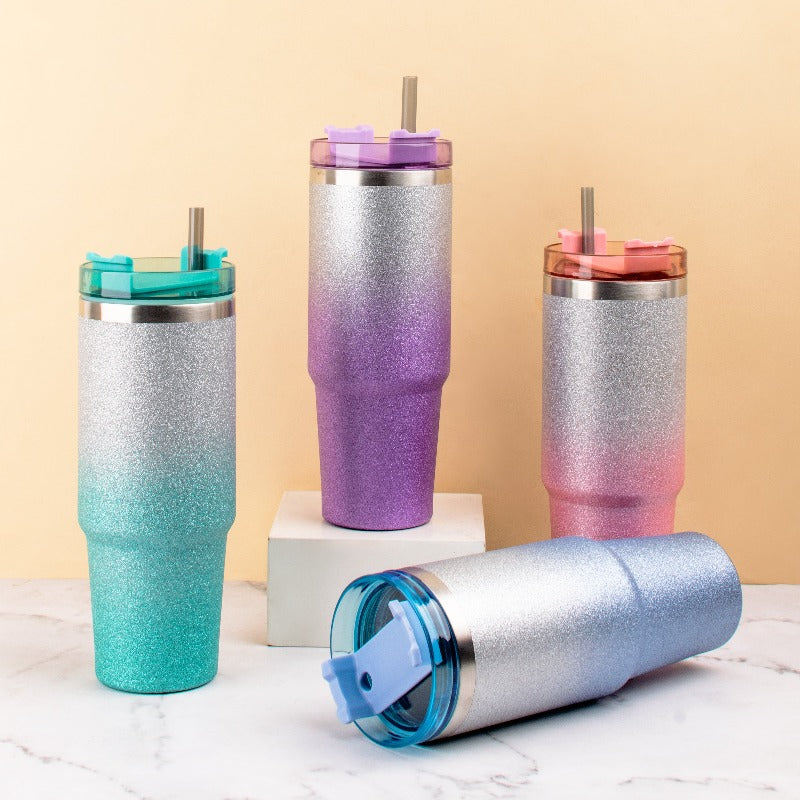 Funky Glittery Trendy Work Coffee Travel Reusable Sipper – The June Shop