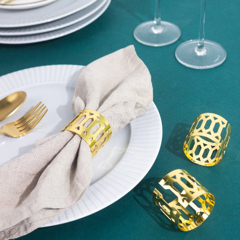 Imperial Gold Napkin Rings (Set of 6) | Table Napkin Rings | Set of ...